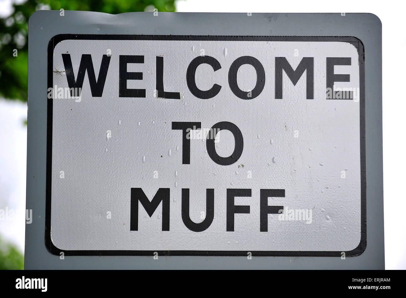 Road sign in Muff, County Donegal, Ireland Stock Photo - Alamy