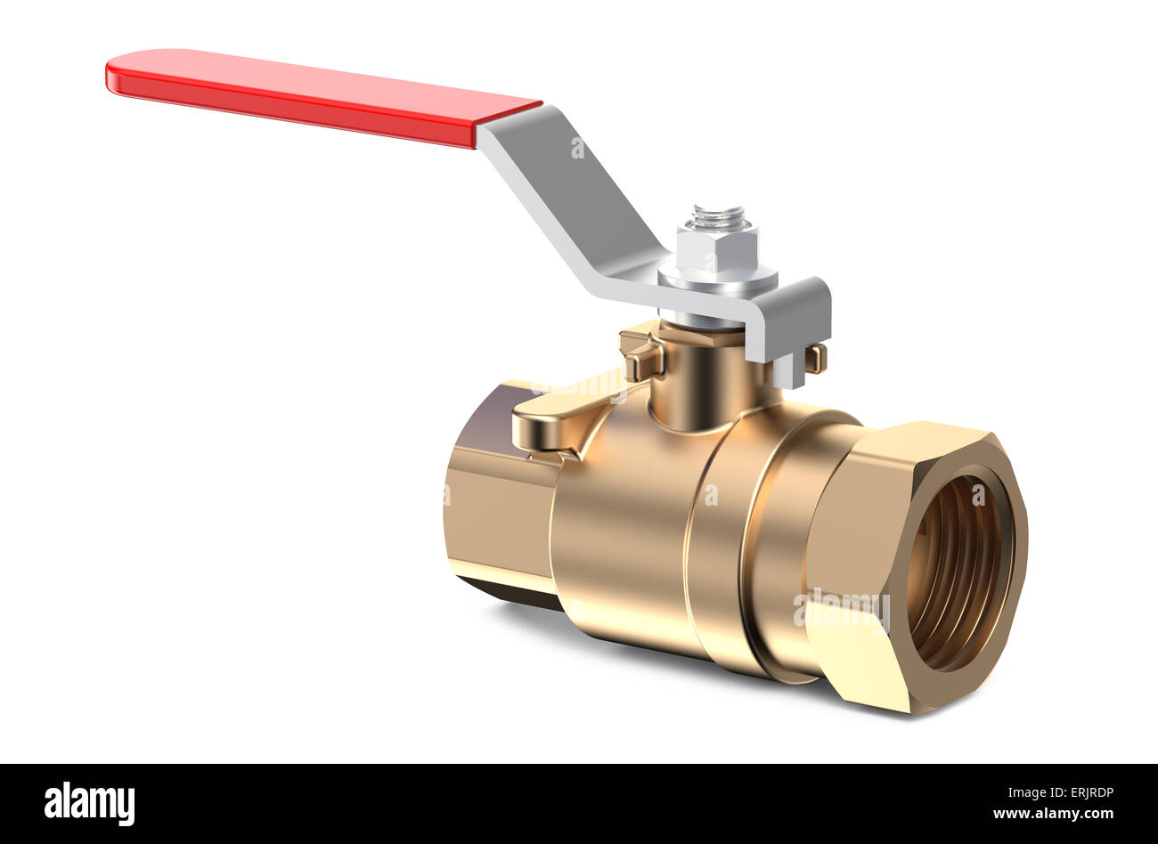 red Ball Valve isolated on white background Stock Photo - Alamy