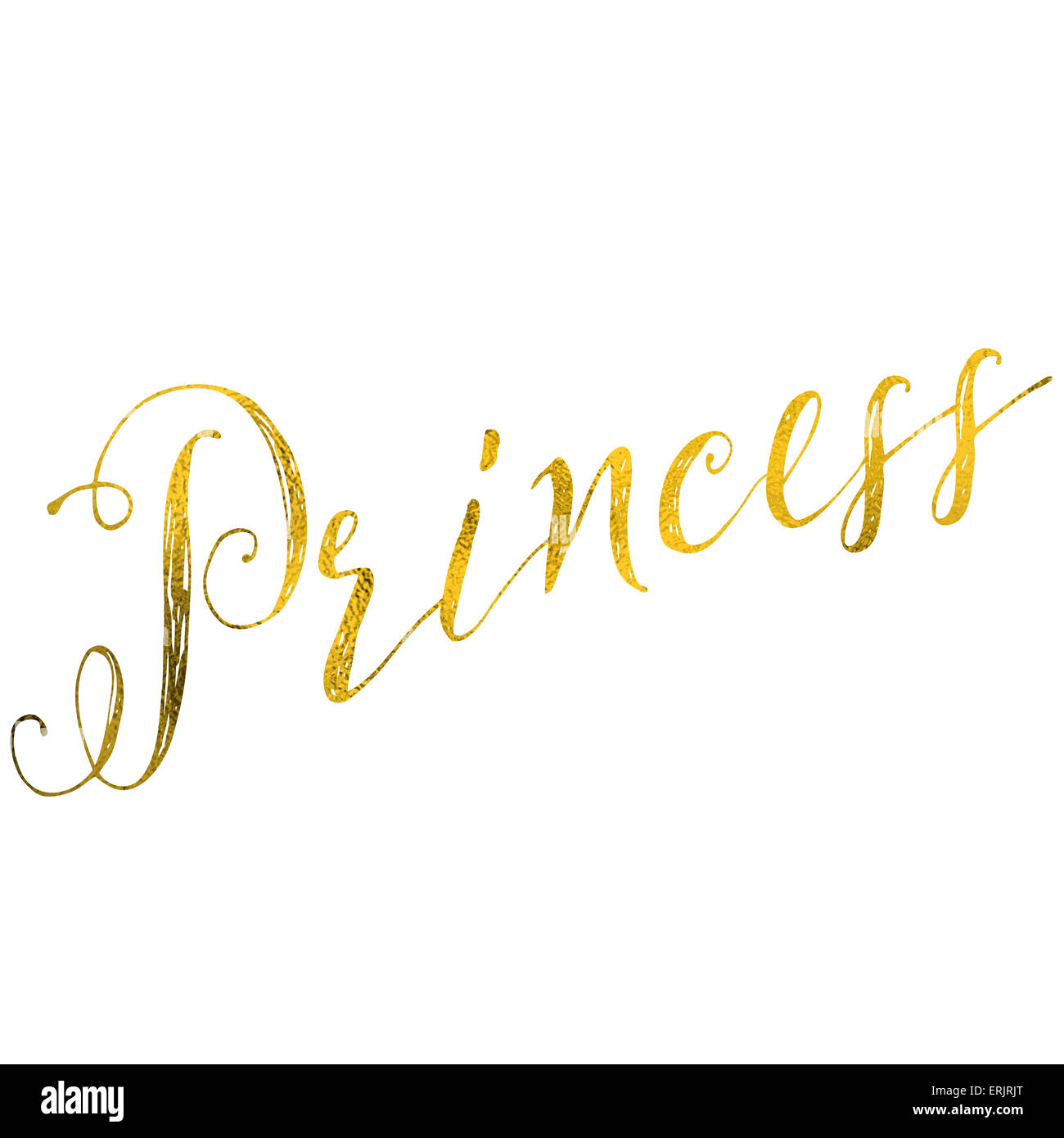 Princess Gold Faux Foil Metallic Glitter Inspirational Quote Isolated ...