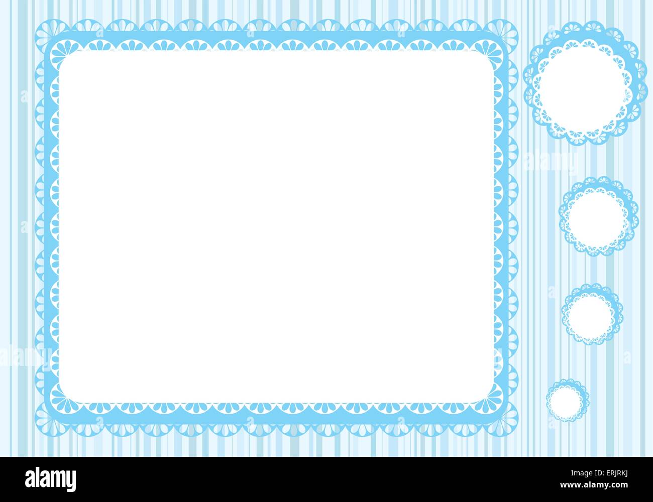 Graphic lace frame in blue tones. Simple vector illustration Stock ...