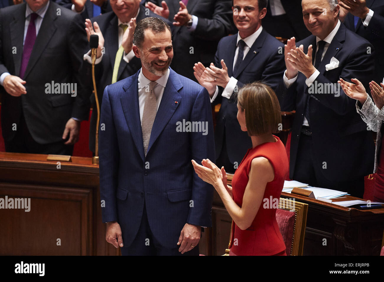 Paris, Spain. 3rd June, 2015. King Felipe VI of Spain and Queen Letizia ...