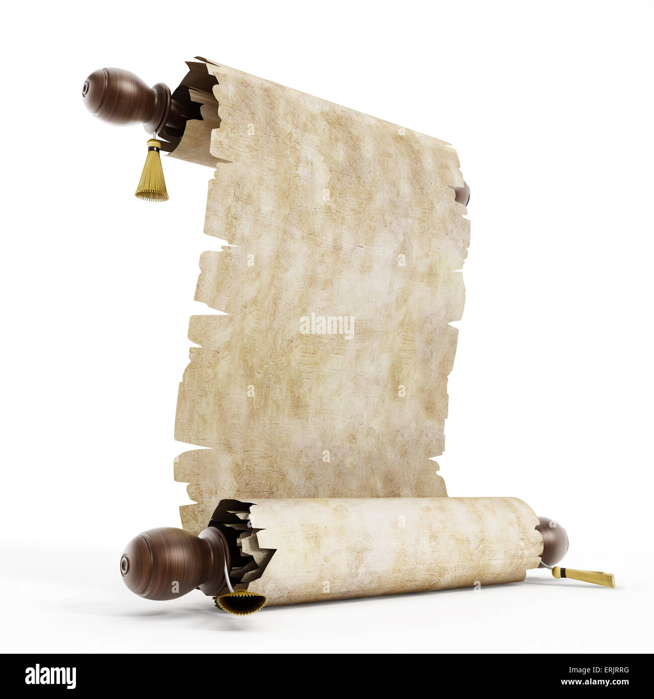 Blank Scroll Isolated on White Background Stock Photo - Alamy