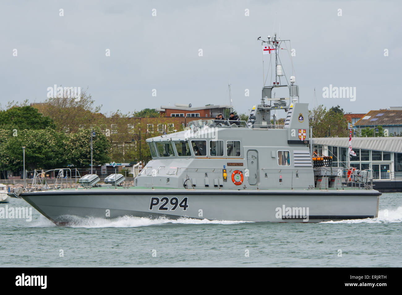 HMS Trumpeter (P294) departing Portsmouth Harbour Stock Photo - Alamy
