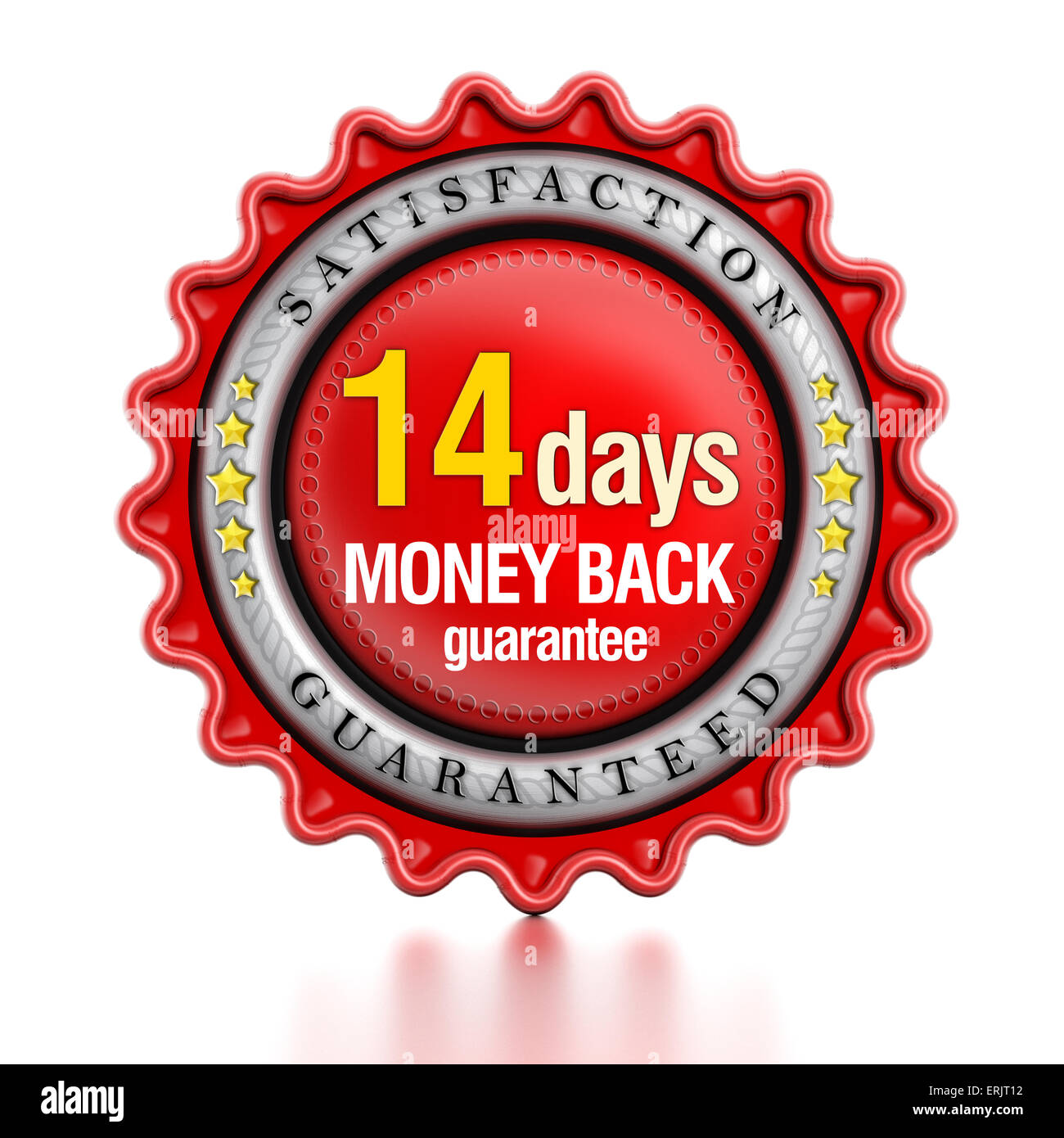 14 days money back stamp isolated on white background Stock Photo - Alamy