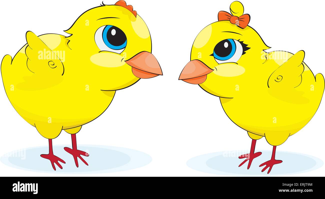 Cartoon chickens. illustration on a white background Stock Vector Image ...