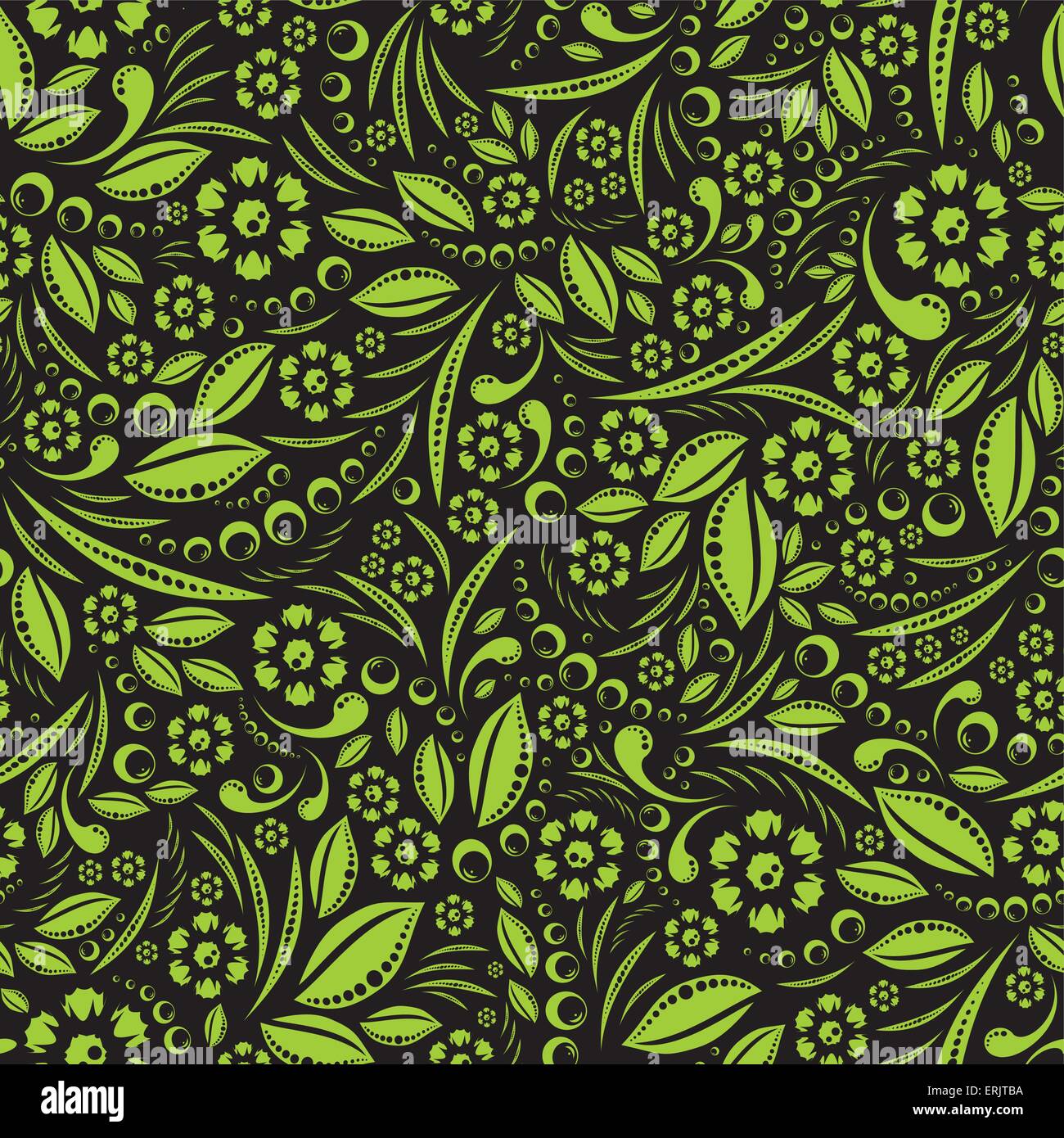Seamless vector wallpaper. Green vegetation repeating pattern on a ...