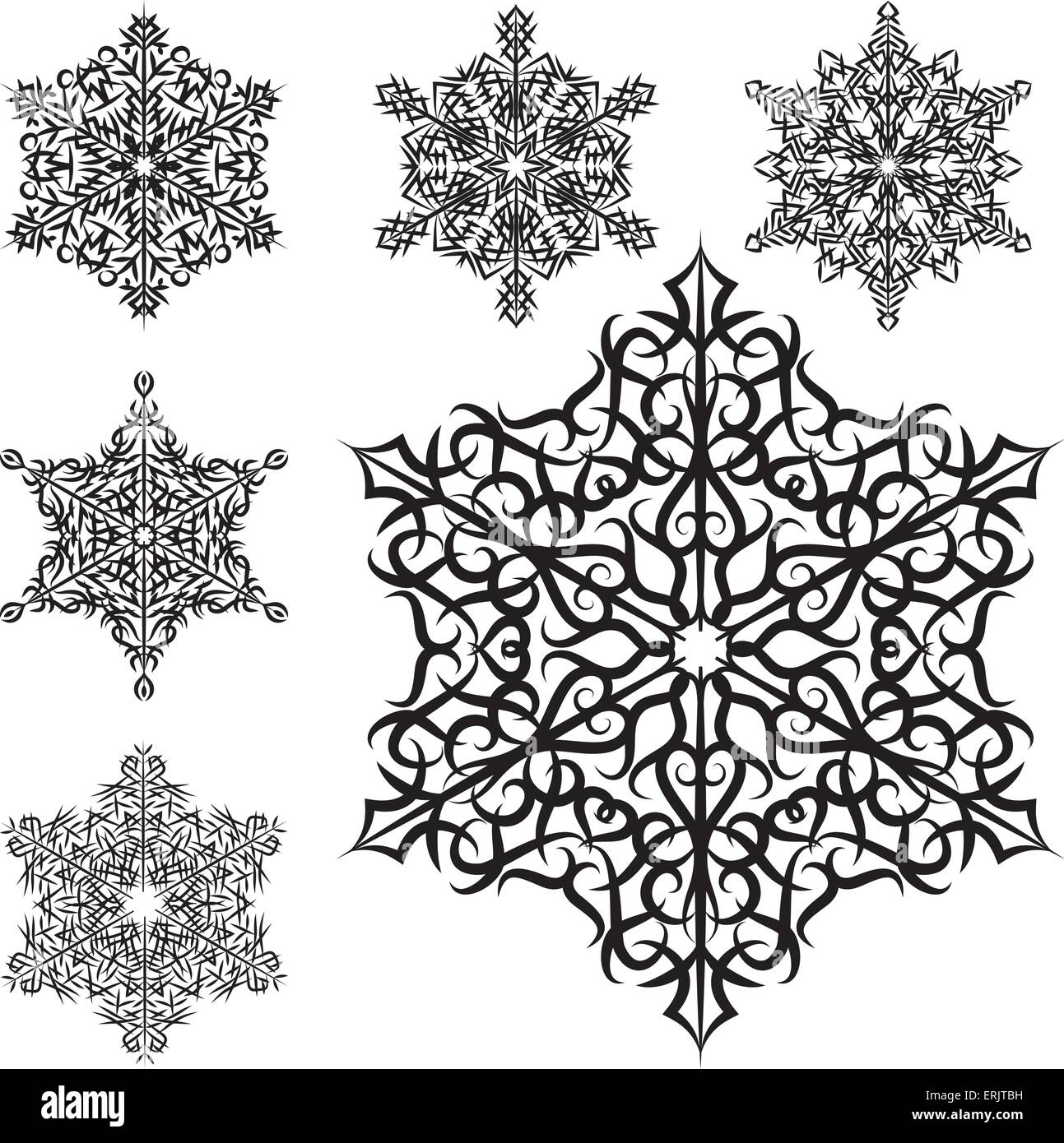 Vector set of snowflakes on a white background Stock Vector Image & Art ...