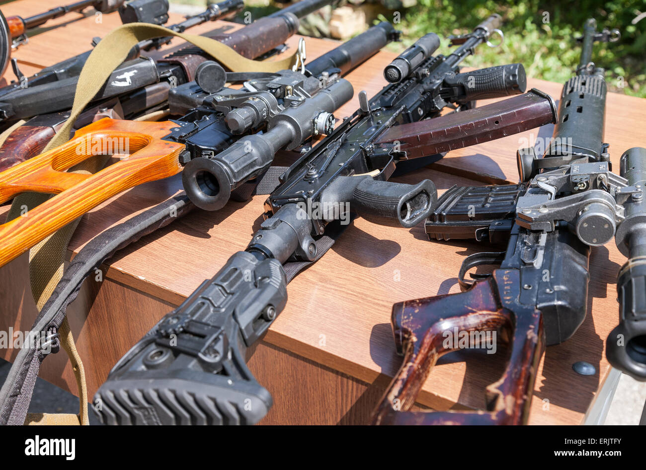 Russian weapons. Samples of Russian small arms Stock Photo - Alamy