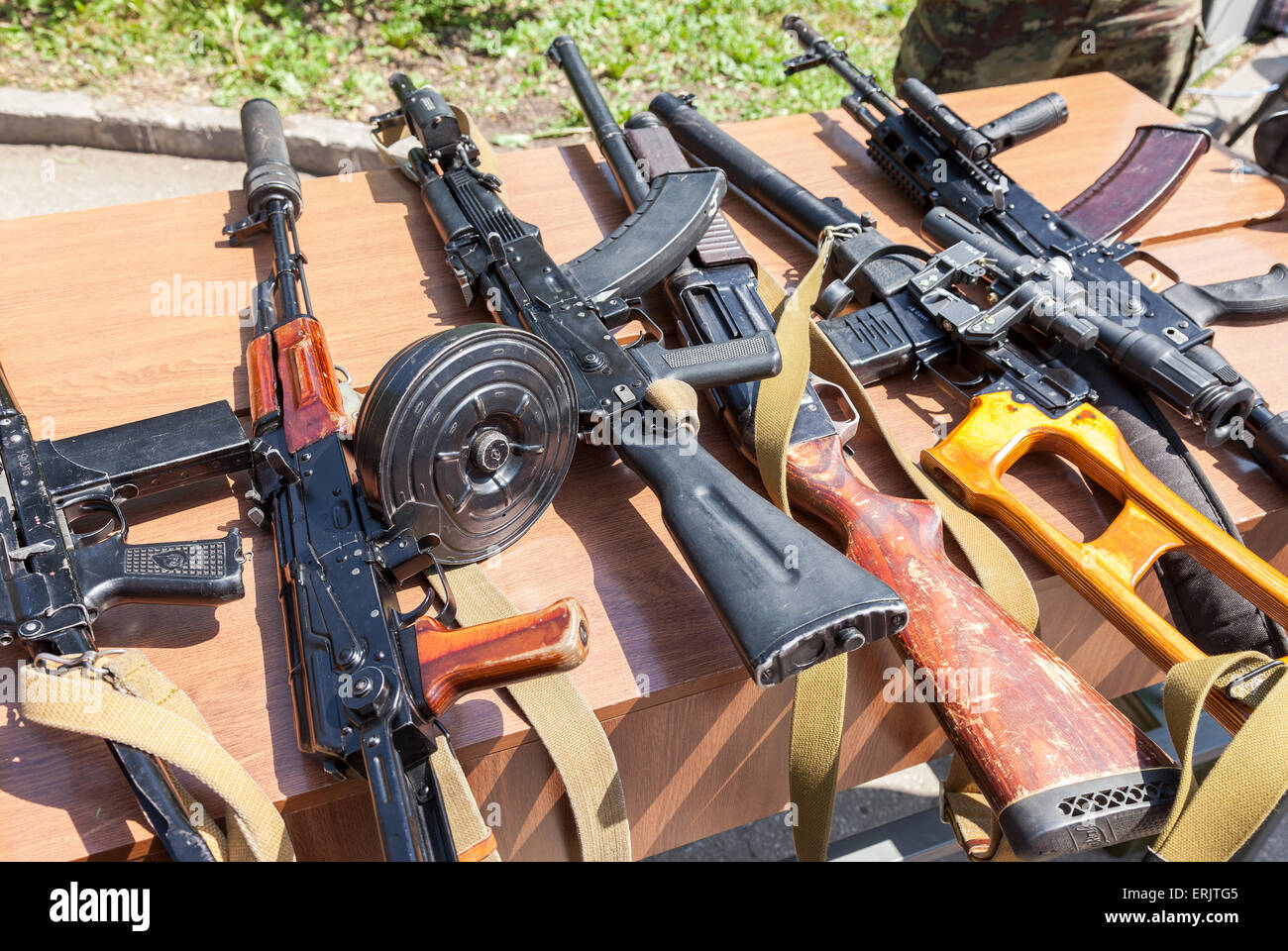 Russian weapons. Samples of Russian small arms Stock Photo - Alamy