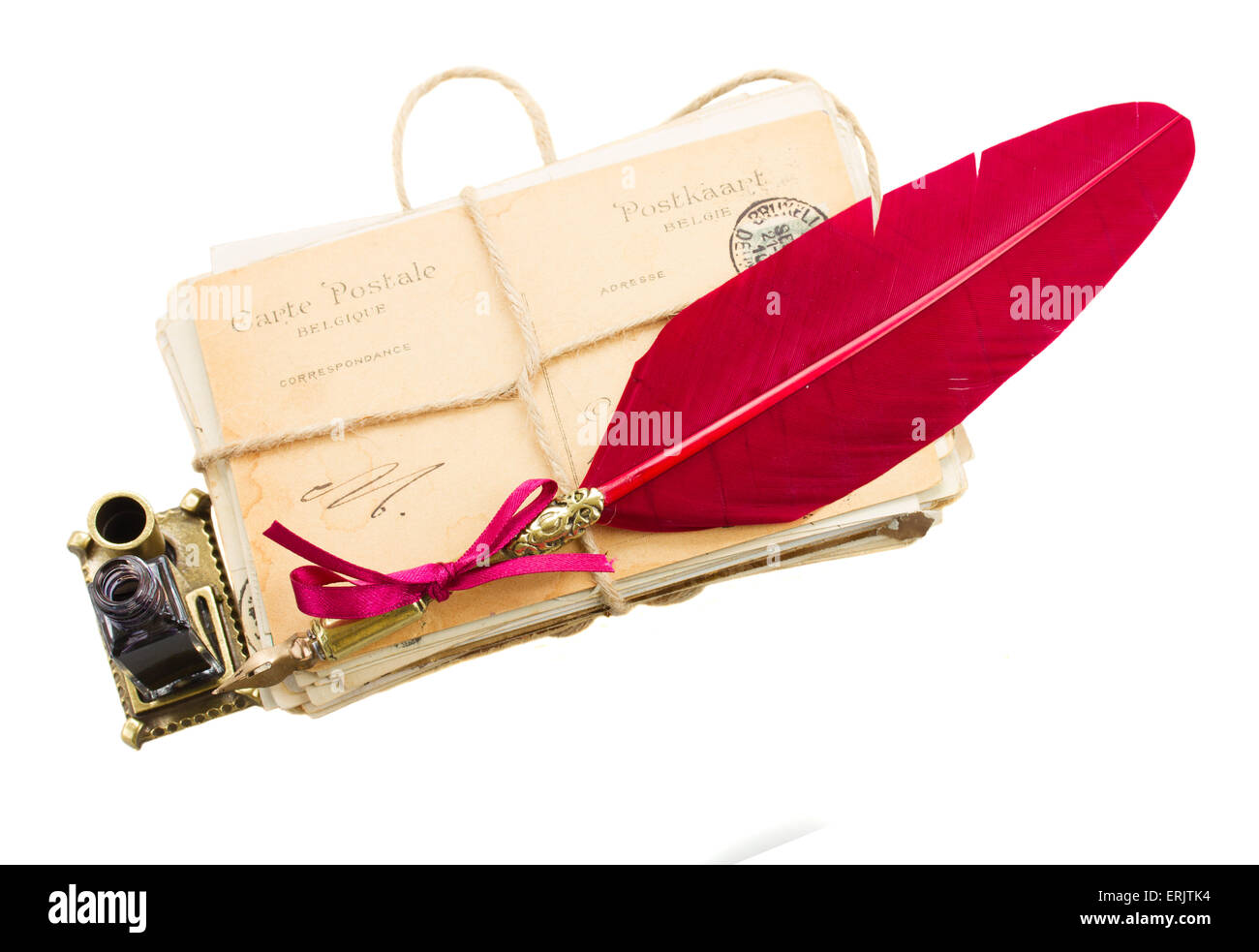 pile of old mail and aged photos Stock Photo - Alamy