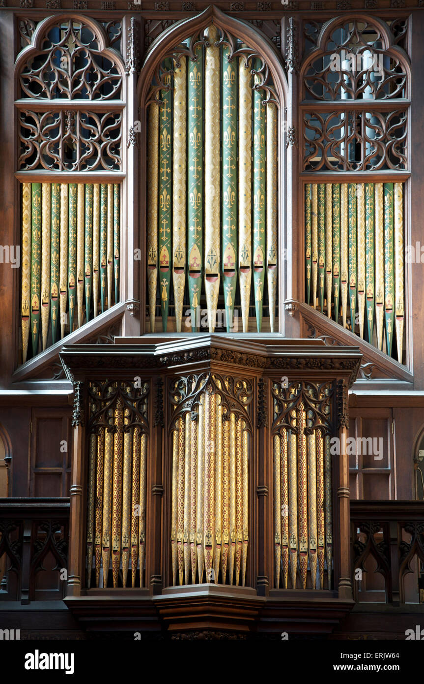 The ornate Victorian organ pipes of Sherborne Abbey were installed in ...