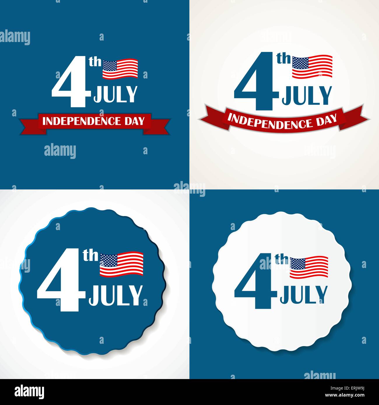 Independence Day Poster Set Vector Illustration Stock Vector Image ...