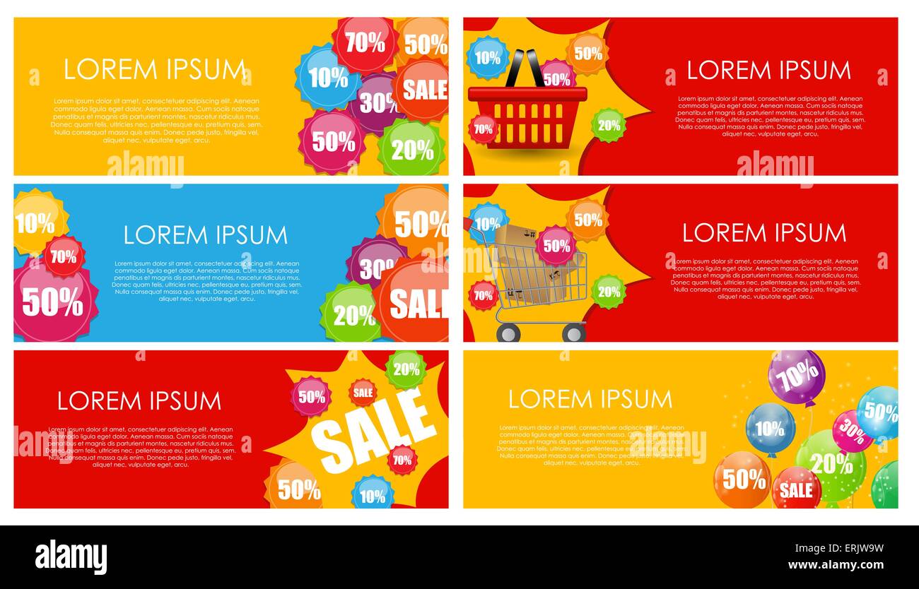 Sale Banner Set with Place for Your Text. Vector Illustration Stock ...