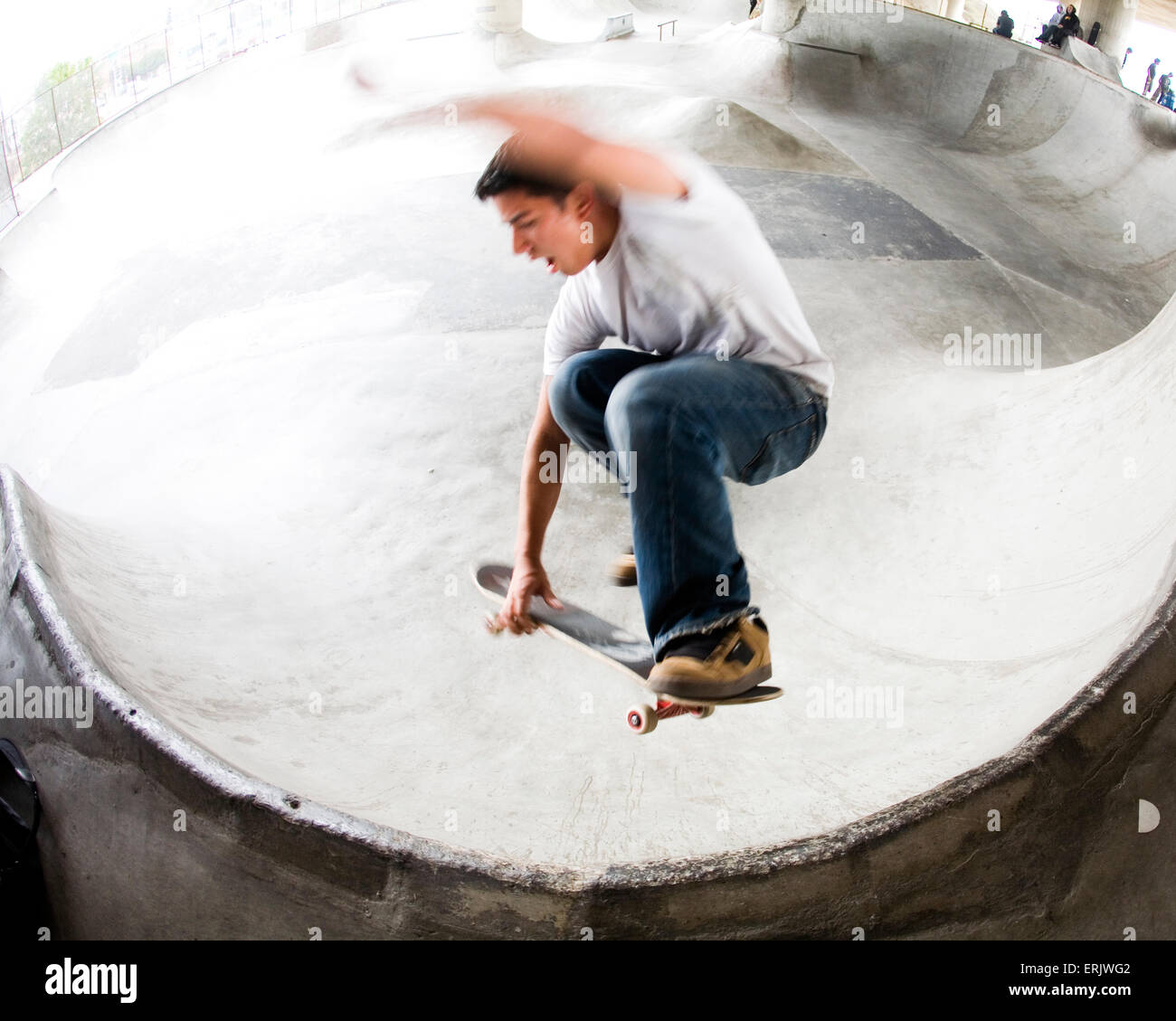 Skateboarding session in an urban skatepark Stock Photo - Alamy