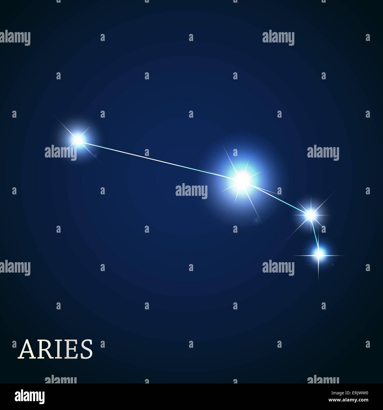 Aries Zodiac Sign of the Beautiful Bright Stars Vector Illustrat Stock ...