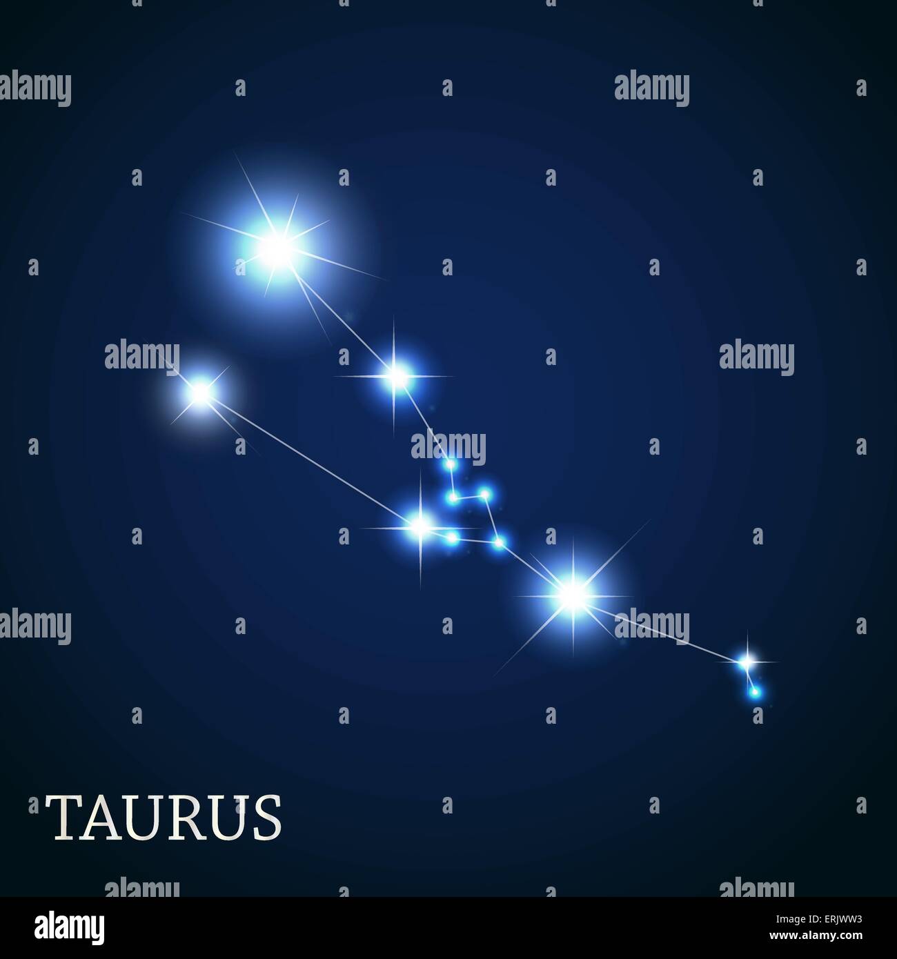 Taurus Zodiac Sign of the Beautiful Bright Stars Vector Illustra Stock ...