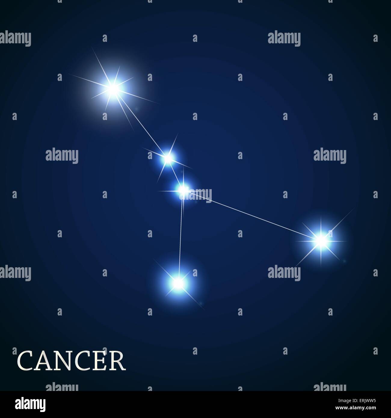Cancer Zodiac Sign of the Beautiful Bright Stars Vector Illustra Stock ...