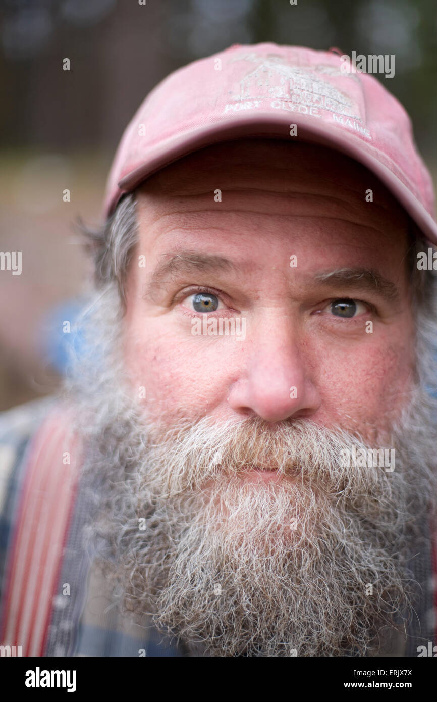 Portrait of wood cutter with beard Stock Photo - Alamy