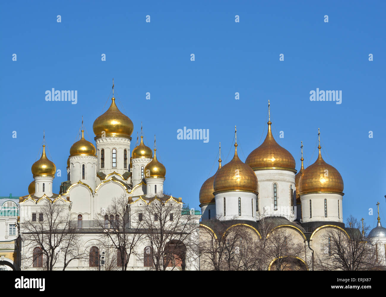 Domes of the Kremlin churches. Russia, Moscow, Orthodox cathedrals ...