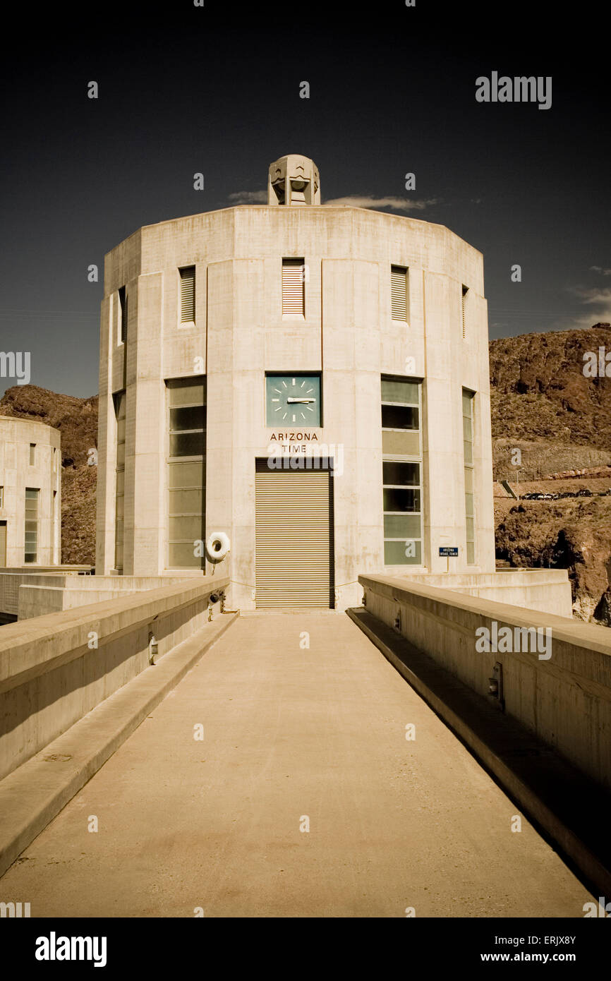 Clock on the Hoover Dam, Arizona, USA Stock Photo - Alamy