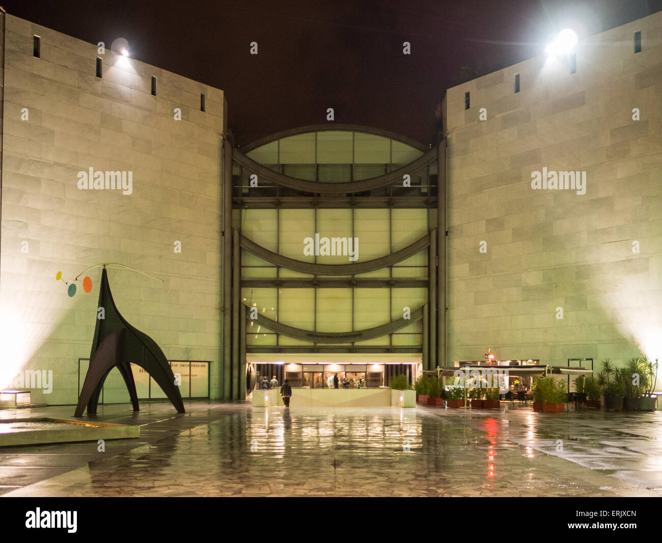 MAMAC facade at night Stock Photo - Alamy