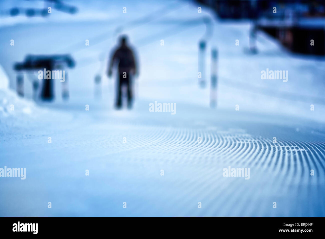 Snow trace 2 in Klewenalps, Switzerland Stock Photo - Alamy