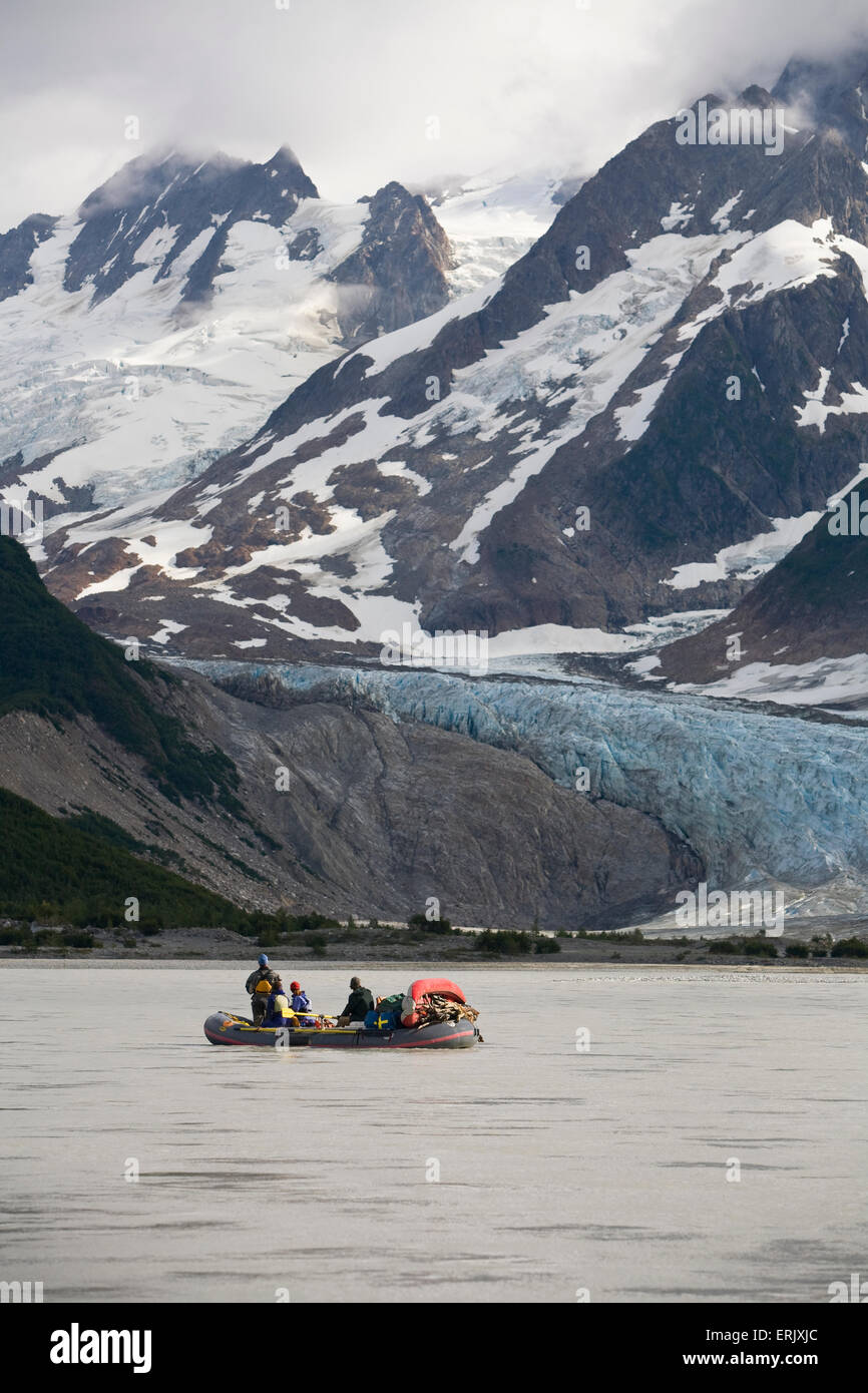 Raft floating down a river in Alaska, United States Stock Photo - Alamy