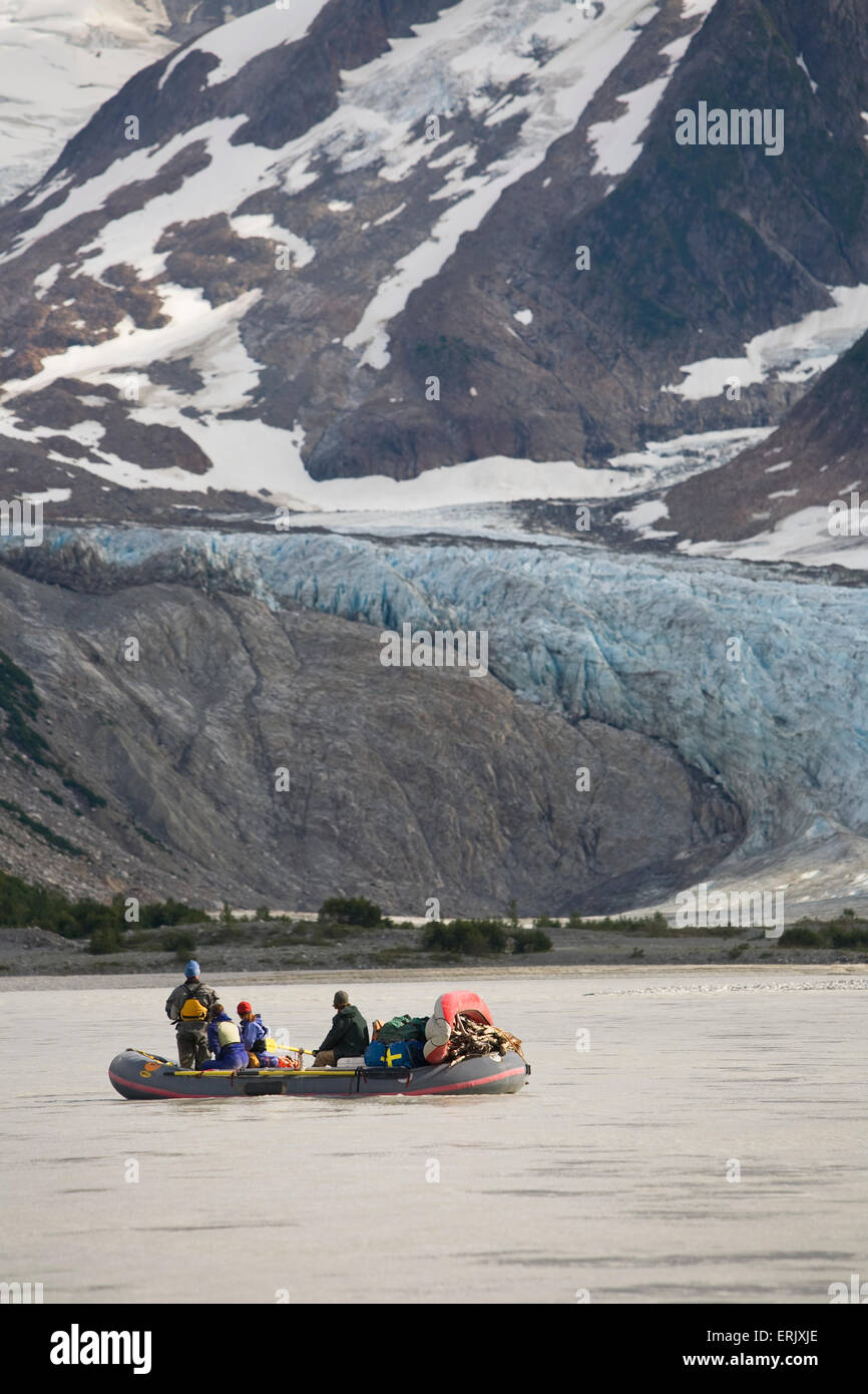 Raft floating down a river in Alaska, United States Stock Photo - Alamy