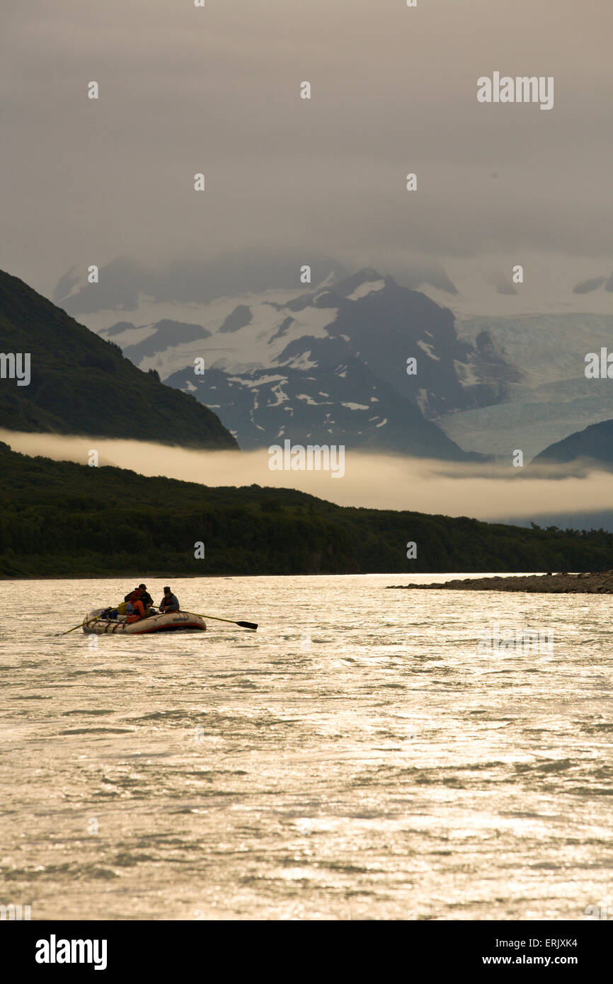 Raft floating down a river in Alaska, United States Stock Photo - Alamy