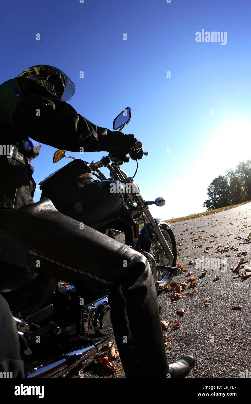 Motorcycle rider and fall color hi-res stock photography and images - Alamy