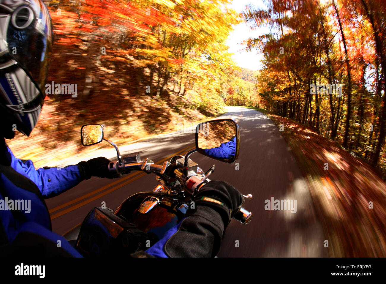 Motorcycle rider and fall color hi-res stock photography and images - Alamy