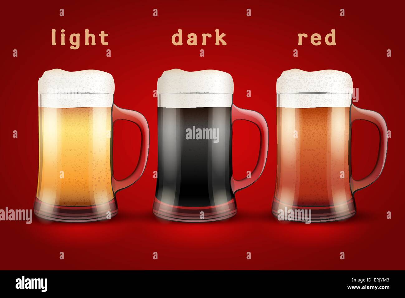 Beer mugs with three brands Stock Vector Image & Art - Alamy