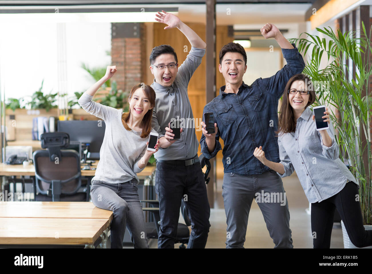 Office workers celebrating High Resolution Stock Photography and Images ...