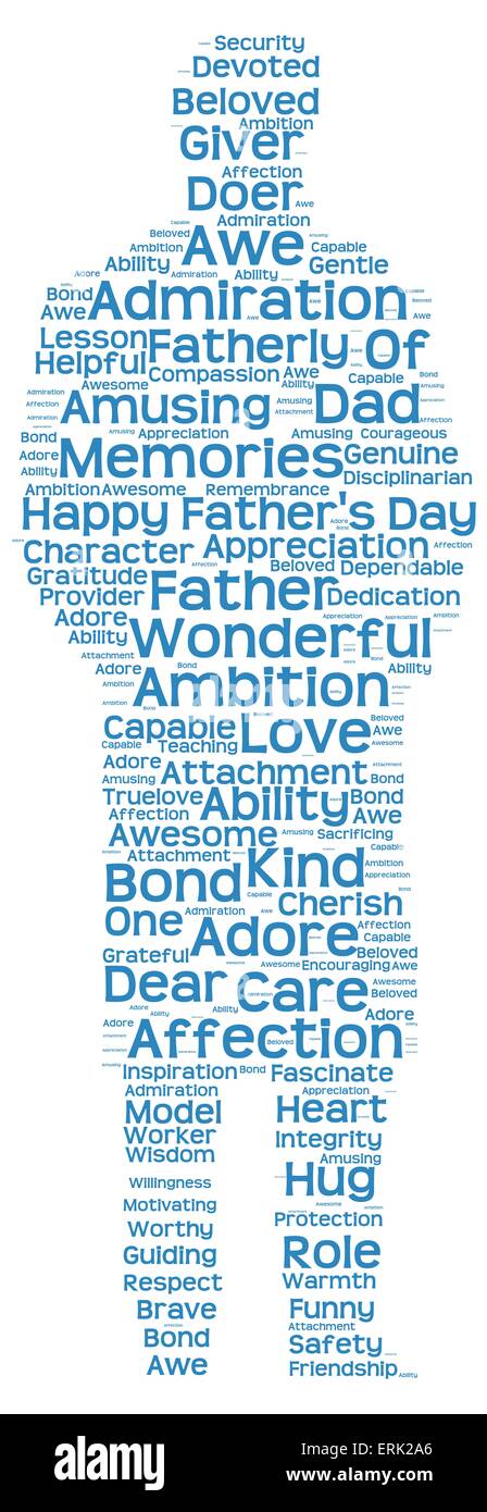 Tag cloud of father's day in the shape of a fatherly figure Stock Photo ...