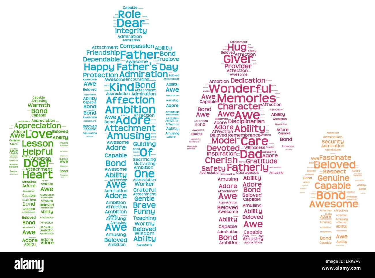 Tag cloud of father's day in family shape Stock Photo - Alamy