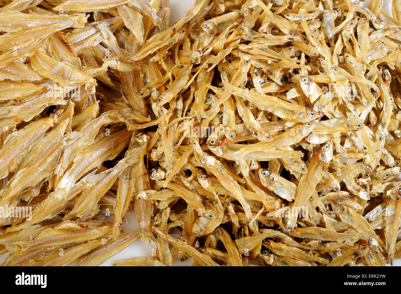 Small dried fish background Stock Photo - Alamy
