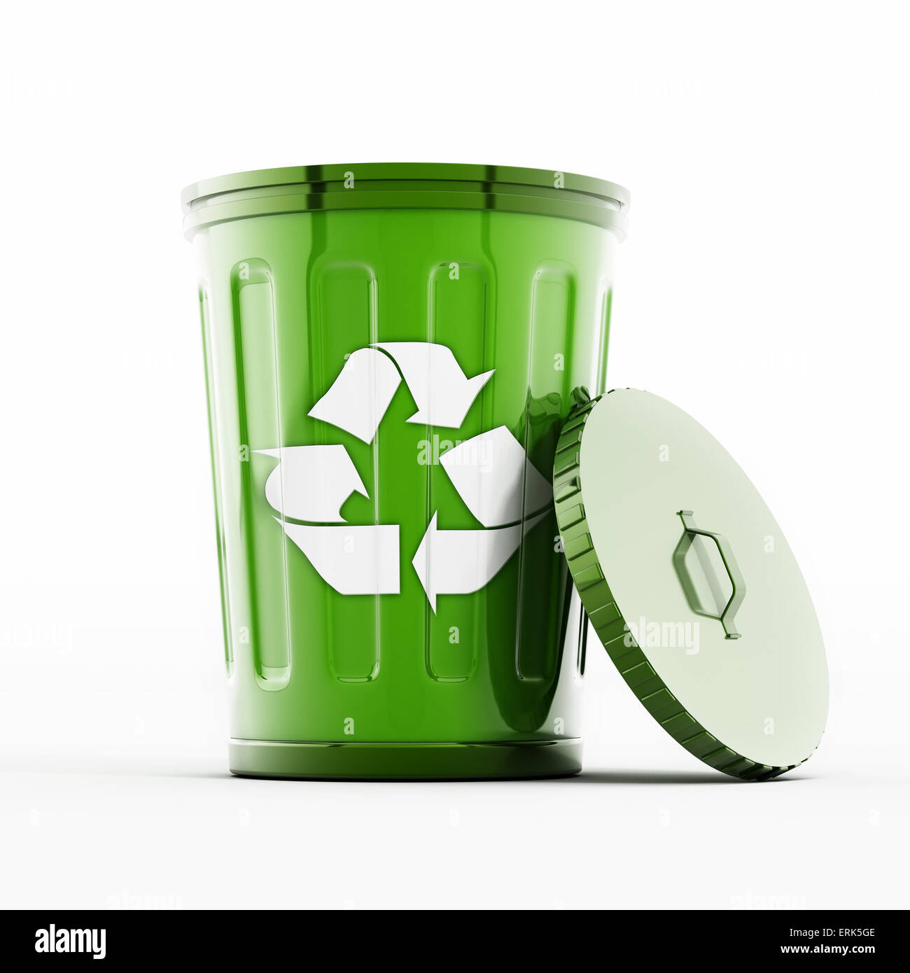 Recycle bin isolated on white background Stock Photo - Alamy