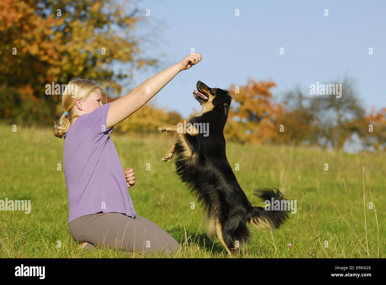 Children playing with dog outside hi-res stock photography and images ...