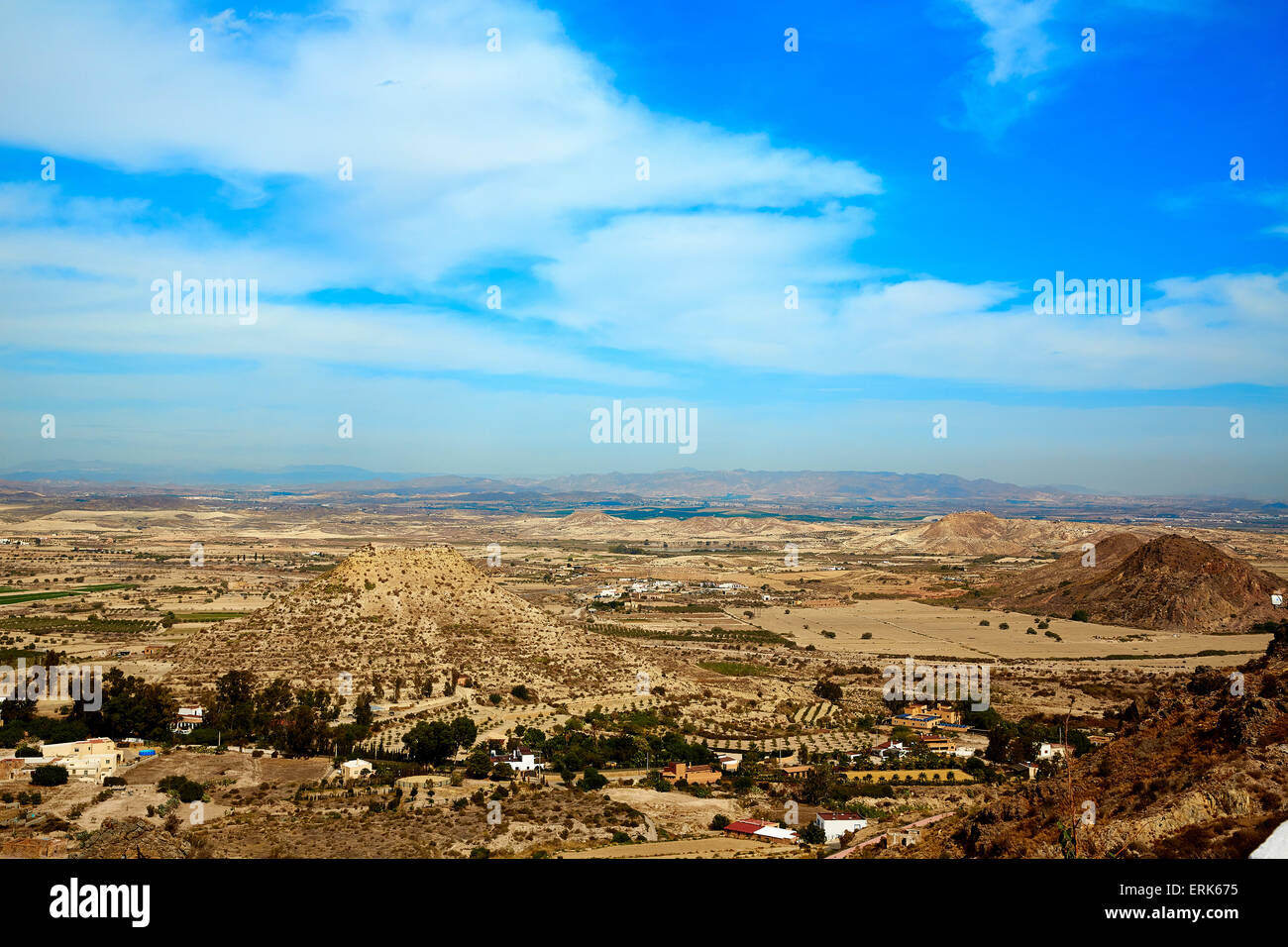 Aerial view from Mojacar Almeria village in Mediterranean Spain Stock ...