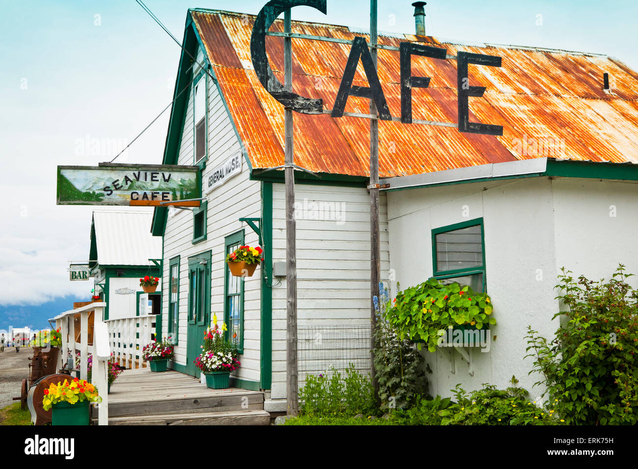 Seaview Cafe & Bar, Hope, Southcentral Alaska, Summer Stock Photo - Alamy