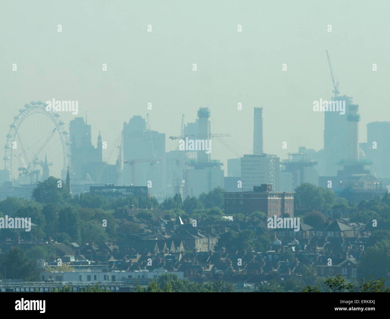 Wimbledon London,UK. 4th June 2015. London skyline is basking in warm ...