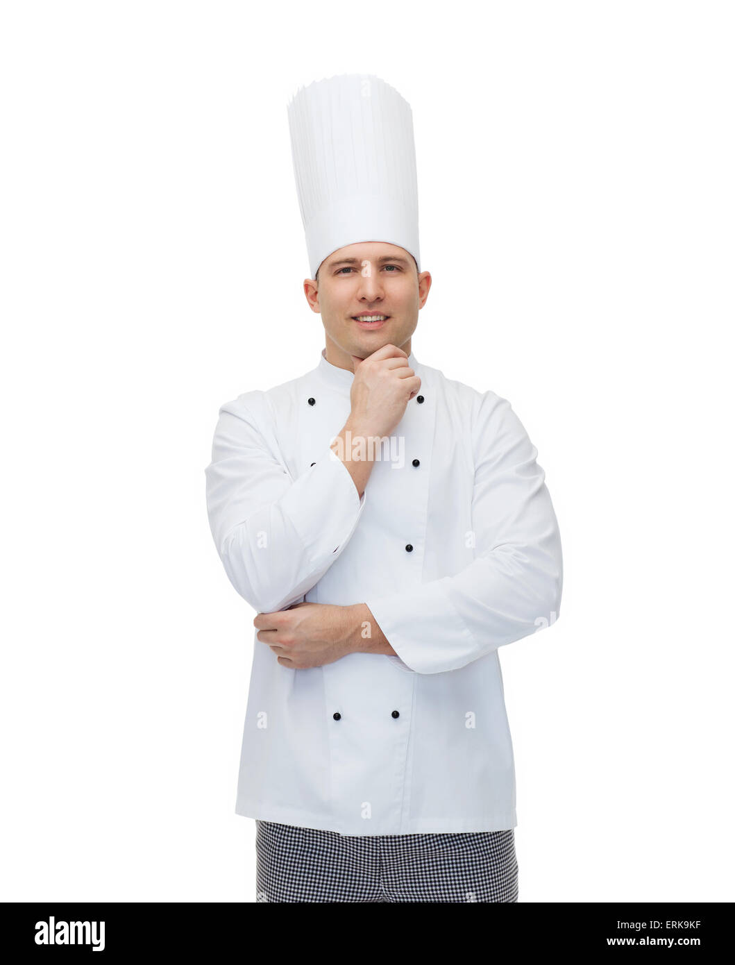 happy male chef cook thinking Stock Photo - Alamy