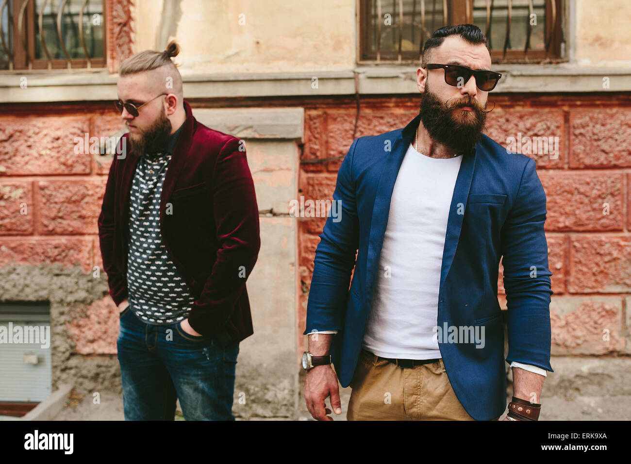 Two stylish bearded men Stock Photo - Alamy