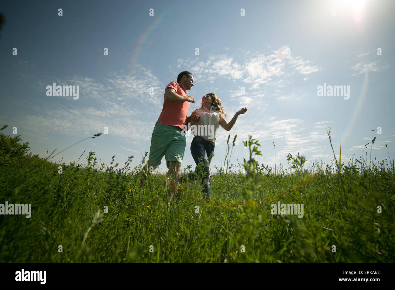Girl hug her boyfriend Stock Photo - Alamy