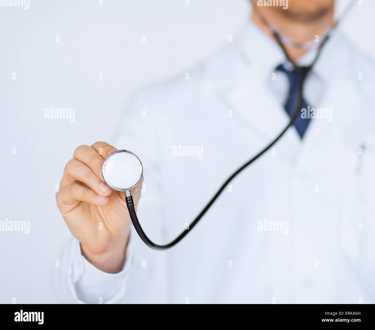 doctor hand with stethoscope listening something Stock Photo - Alamy