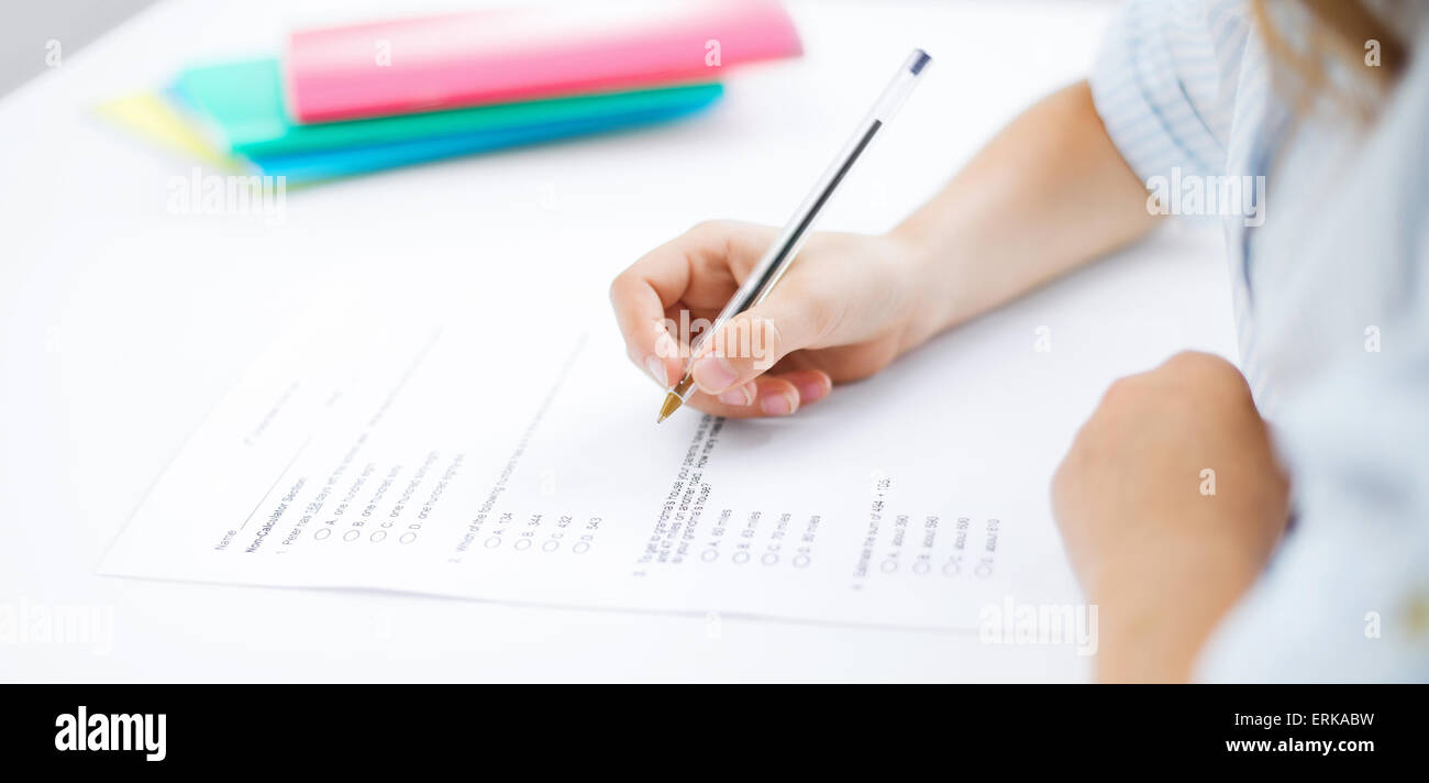little girl taking test Stock Photo - Alamy