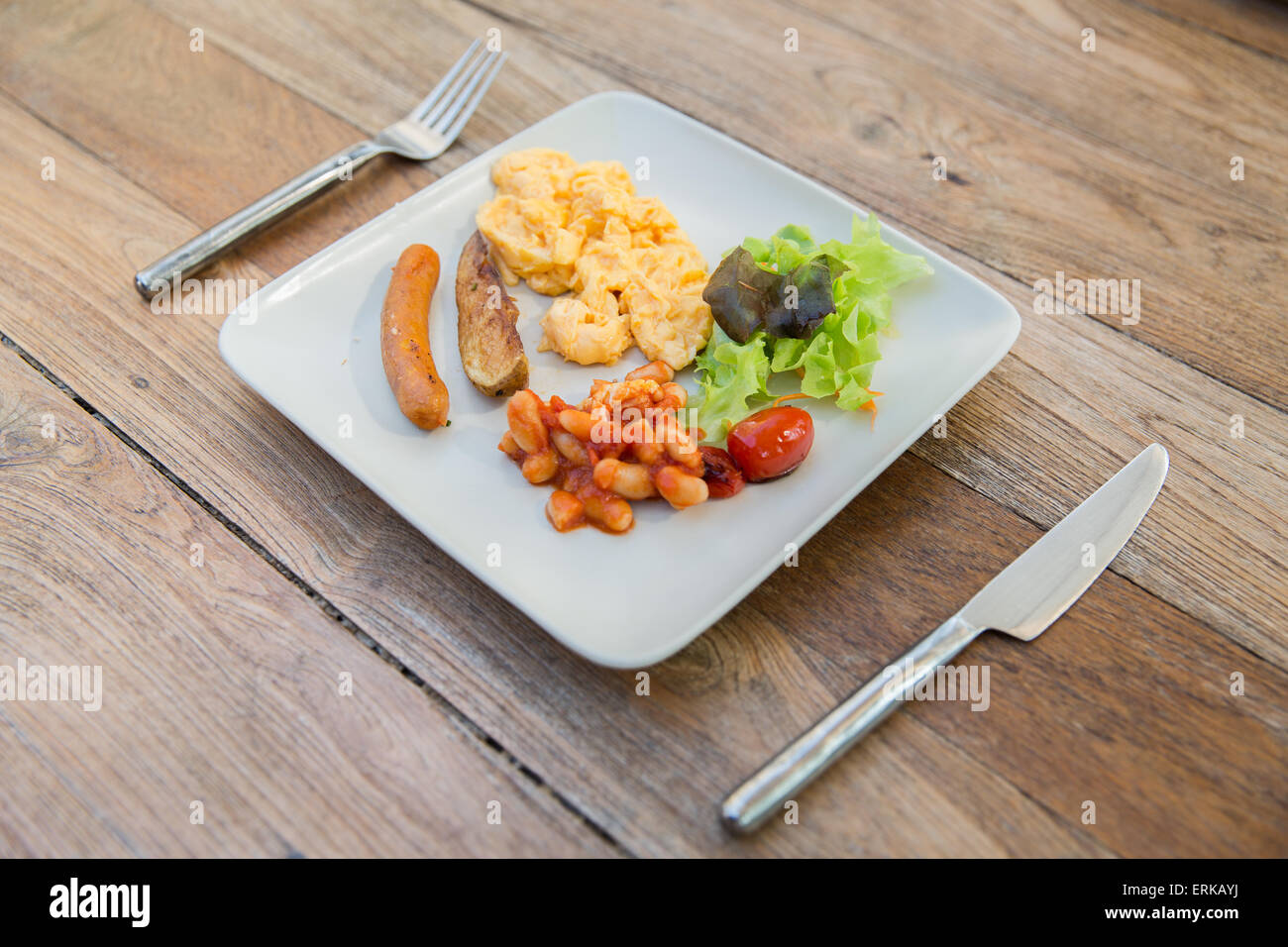 plate of different food on table Stock Photo - Alamy