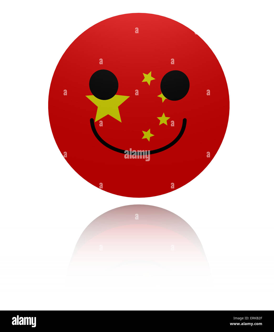 Chinese happy icon with reflection illustration Stock Photo - Alamy