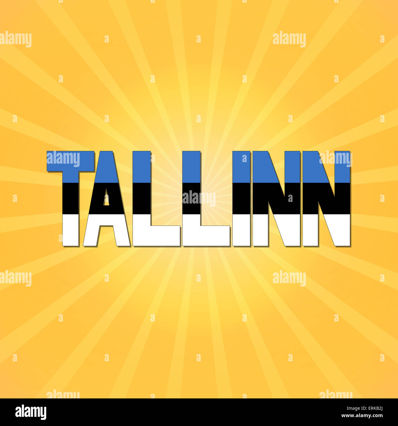 Tallinn flag text with sunburst illustration Stock Photo - Alamy