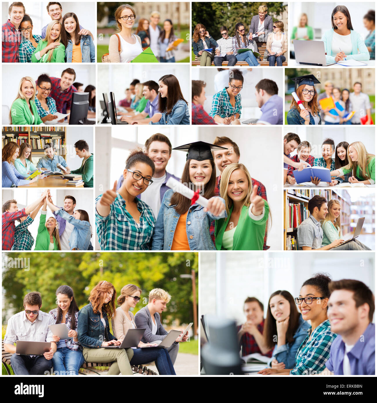 collage with many pictures of college students Stock Photo - Alamy